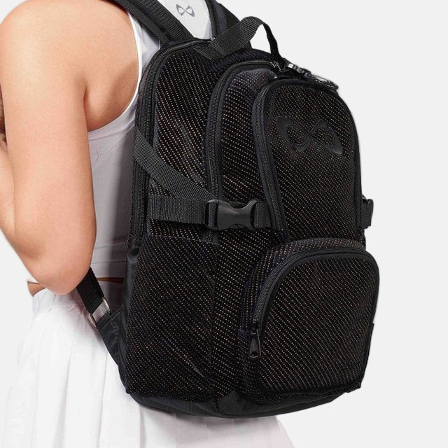 PETITE BLACK VELVET GOLD SPARKLE BACKPACK – Nfinity™ Cheer