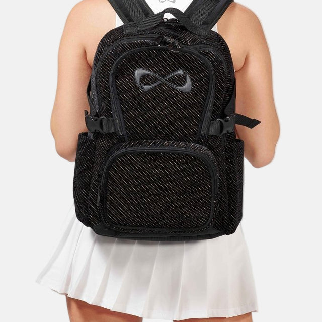 PETITE BLACK VELVET GOLD SPARKLE BACKPACK – Nfinity™ Cheer